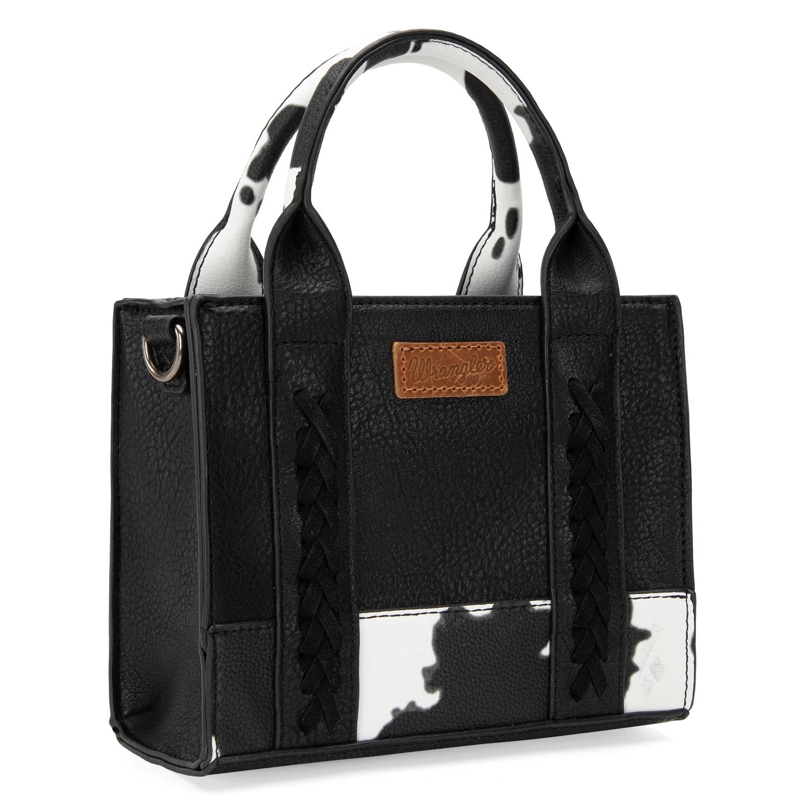 Wrangler Mini Tote Bag with Cow Print and Whipstitch Accents – Dani Morgans