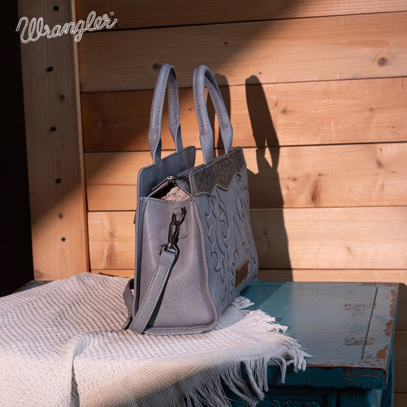 Wrangler Embroidered Boot Scroll Tote Crossbody Bag – Dani Morgans