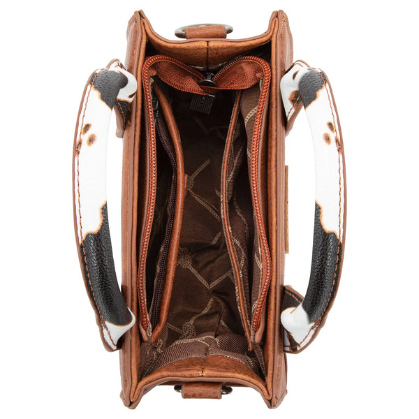 Wrangler Mini Tote Bag with Cow Print and Whipstitch Accents – Dani Morgans
