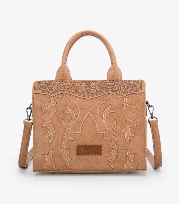 Wrangler Embroidered Boot Scroll Tote Crossbody Bag – Dani Morgans