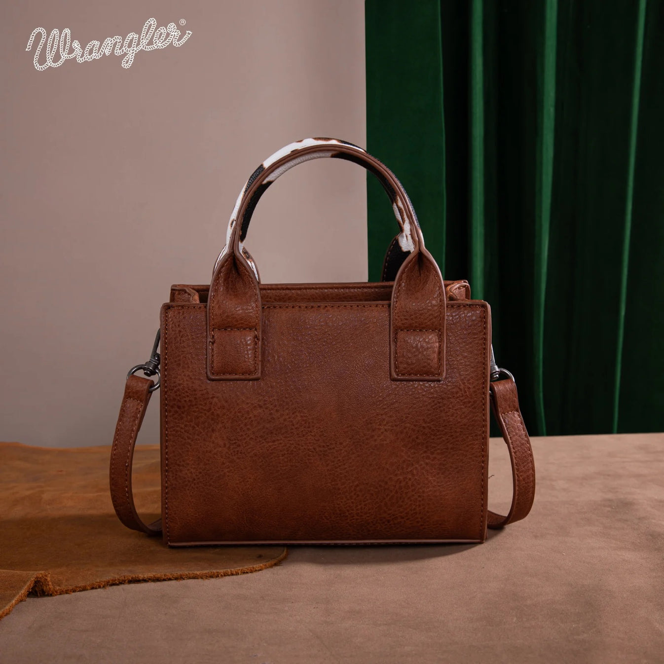 Wrangler Mini Tote Bag with Cow Print and Whipstitch Accents – Dani Morgans