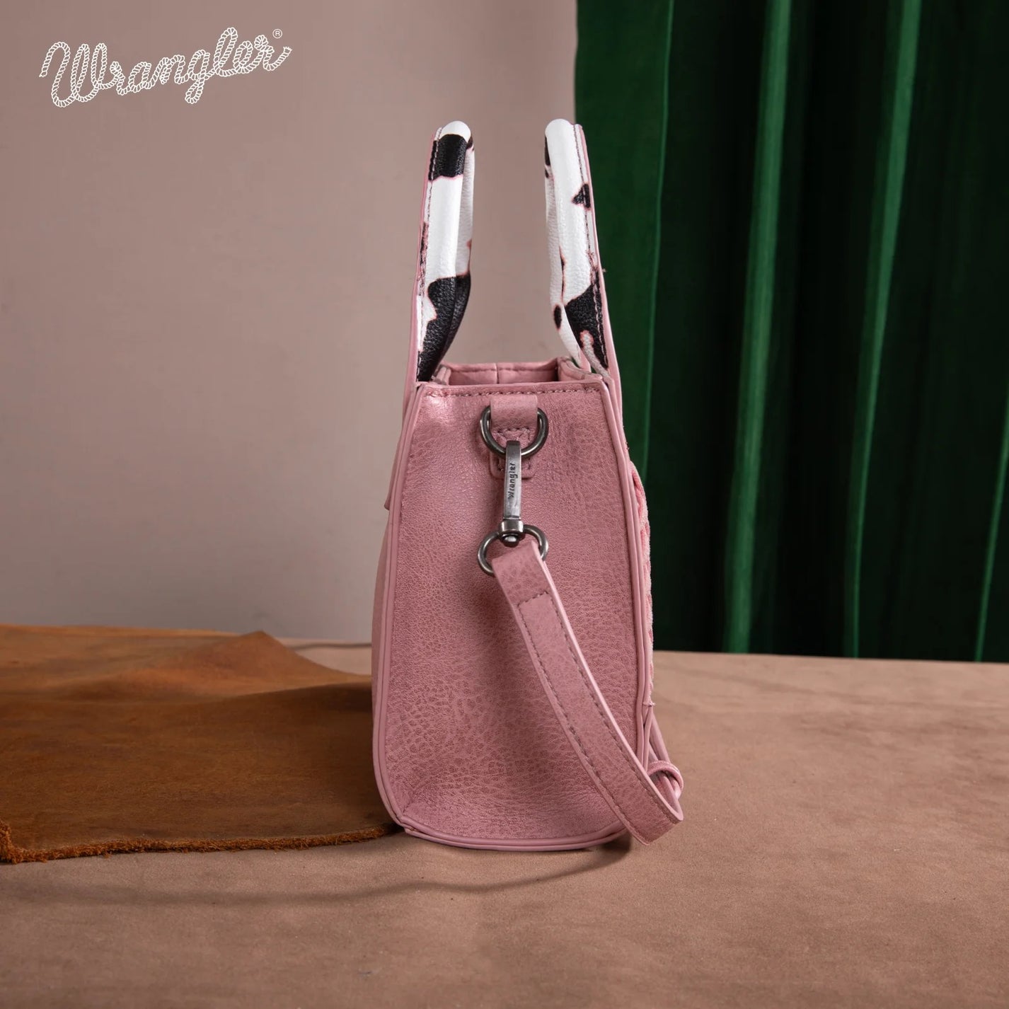 Wrangler Mini Tote Bag with Cow Print and Whipstitch Accents – Dani Morgans